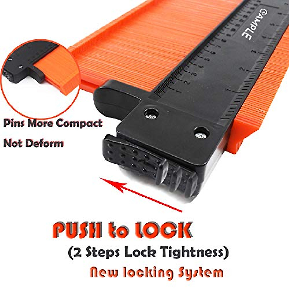 Contour Gauge Profile Tool with Lock, AMPLE 5 and 10 inch Widen Outline Shape Duplicator, 3 Pack Plastic Angle Measuring Woodworking Ruler, Finder, Precisely Copy Irregular Duplication Gauge Corners