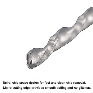 uxcell Solid Carbide Twist Drill Bits 2.5mm, Metric Left Hand Spiral Flutes Straight Shank Tungsten Steel Drilling Tool for Stainless Steel Alloy Metal