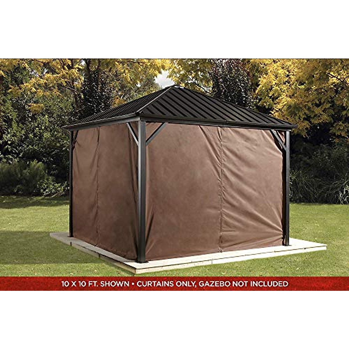 Sojag Accessories Set of 4 10' x 12' Curtains for Dakota Outdoor Gazebo- Brown