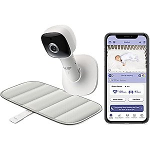 Hubble Connected Dream+ Non-Wearable, Smart Wi-Fi Enabled Baby Movement Monitor for Heart-Rate and Breathing Supervision, HD Baby Camera with Preloaded Soothing Sounds & White Noise - FSA/HSA Eligible