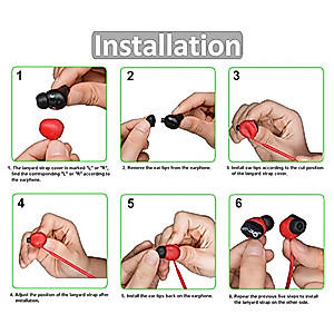 Strap Ear Tips Kit Compatible with Beats Studio Buds, Anti-Lost Soft Silicone Lanyard Neck Rope Cord Leash Replacement Gel Eartips Earbuds Skin Accessories for Studio Buds - Black