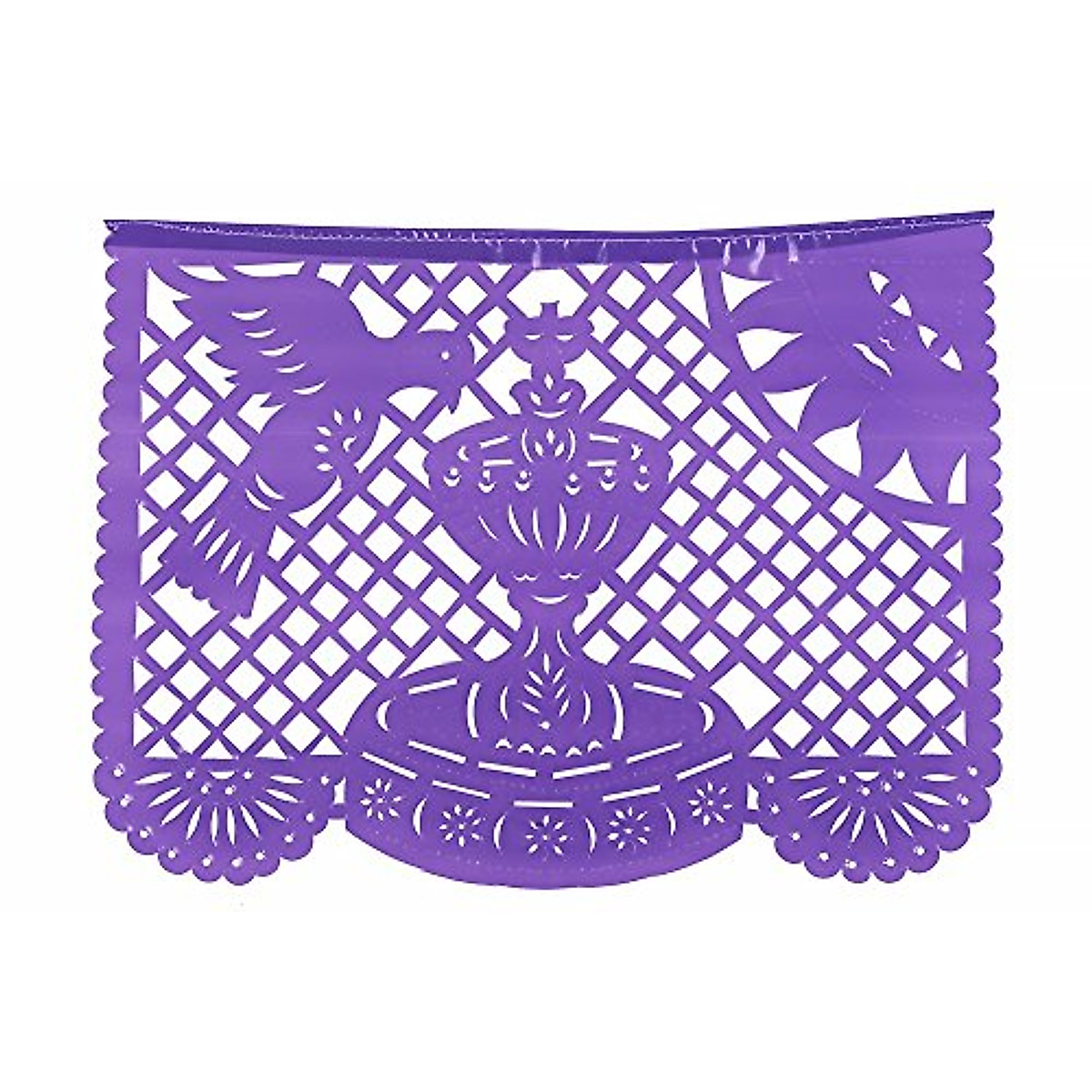 Paper Full of Wishes Festival Mexicano Large Plastic Papel Picado Banner, 9 Multi-Colored Panels 15 feet Long