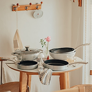 Dr.HOWS SHINE Nonstick Coating Frying Pan, Wok For Induction, Electric, Halogen and Gas Cooktops, Stainless Handle, PFOA free, Dishwasher-Safe (Shine frying pan 20cm)