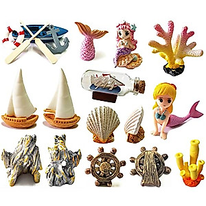 HYG Fairy Garden Accessories, Miniature Kit, Undersea Paradise, Mini Ocean Assesseries, Seabed Scenery Accessories Outdoor Figurines Set (a) a 8*8*9 2110111905