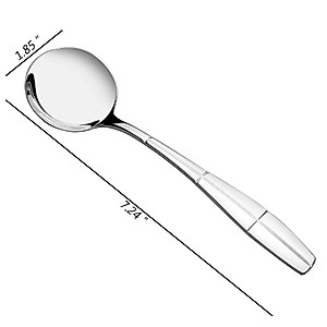 Begale 16-Piece Round Soup Spoon, Stainless Steel Bouillon Spoons