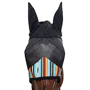 Serape Southwest Print Accent Fly Mask with Ears