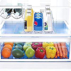 Mokylor Drink Dispenser for Fridge, 5 Row Self-Pushing Soda Can Organizer for Refrigerator, Width Ajustable Beverage Pusher Glide Beer Pop Can Water Bottle Storage for Pantry (5 Row)