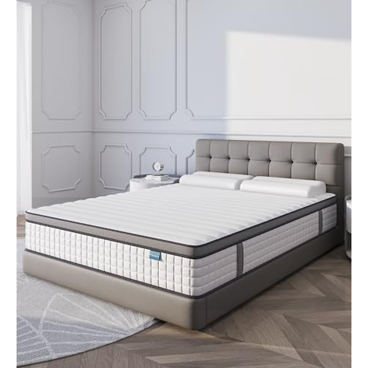 elitespace Queen Mattresses,12 Inch Queen Size Mattress in a Box,Memory Foam Hybrid White Mattress with Provide Support and Improve Sleep Mattresses,CertiPUR-US.
