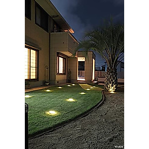 RobinEllis Garden Lights,Solar Ground Lights Outdoor(4 Packs Warm White), New Structural Design Outdoor Solar Lights with 12 LEDs