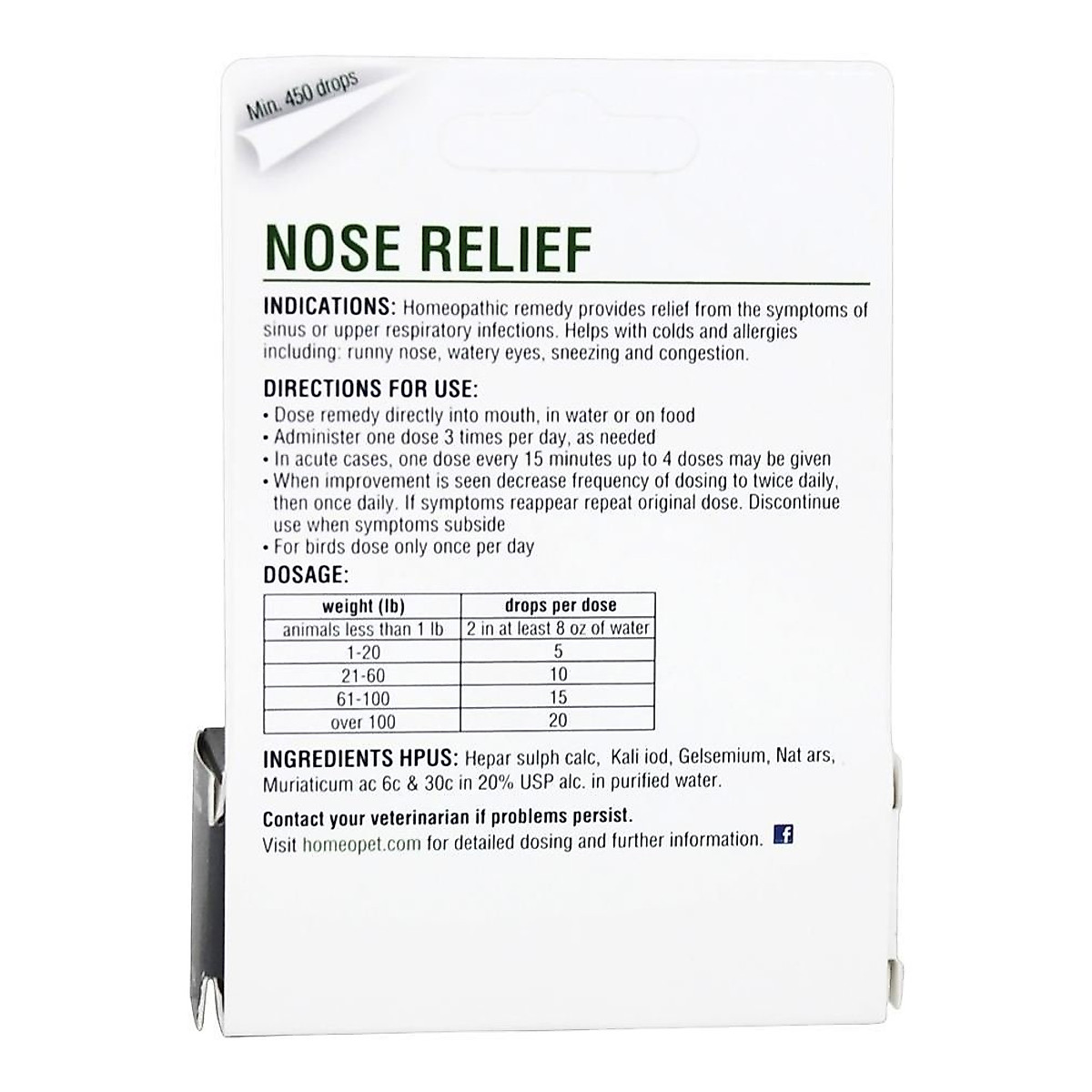Dog Homeopet Nose Relief