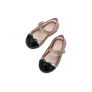 mini melissa Sweet Love Cap Toe Ballet Flats for Toddlers & Girls - Kids Jelly Shoe with Cute Bow and Toe Accent, Kids Shoes, Transparent Rose/Black, 13