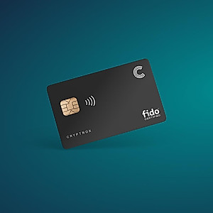 Cryptnox FIDO2 Security Key - Passwordless & 2FA Authentication - Compatible Microsoft, Apple, Google & More - Mifare Desfire - Convenient Card Format - NFC & Contact