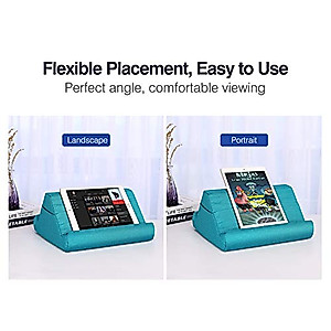 MoKo Tablet Pillow Holder, Pillow for iPad Multi-Angle Soft Tablet Stand Up to 12.9" for Xmas Gift, eReader, Fit with iPad 9, iPad Mini 6,iPad 10th, iPad Pro 11/12.9 2022,Galaxy Tab S9/S9+,Sea Blue