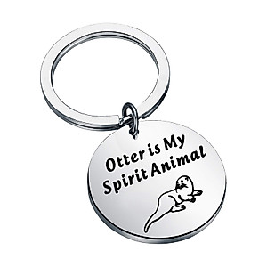 MYOSPARK Otter Jewelry Otter Is My Spirit Animal Keychain Otter Lovers Gift Animal Lover Gift Cute Otter Animal Gift (Otter KC)