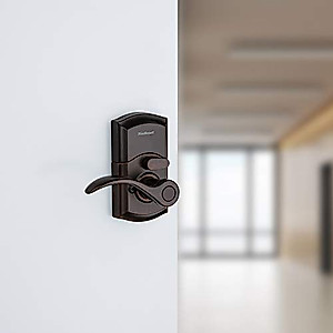 Kwikset SmartCode 955 Keypad Electronic Lever Door Lock Deadbolt Alternative with Pembroke Door Handle Lever Featuring SmartKey Security in Venetian Bronze