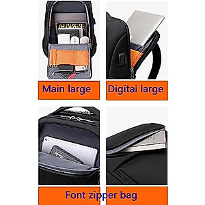 Laptop Backpack 18in Business LeisureTravel Backpacks with USB Port Large Capacity Work Computer Bags for Women Men (Black-A)