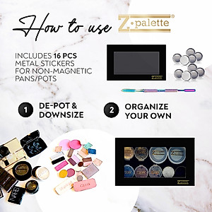 Deep Medium Z Palette Magnetic Makeup Palette, Empty Magnetic Palette, Universal Magnet makeup palette for Eyeshadows, Powders, Customizable Beauty Organizer with Clear Window