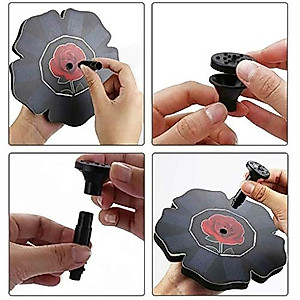 XXXDXDP Floating Solar Fountain Standing Floating Solar Bird Bath Water Pumps for Garden