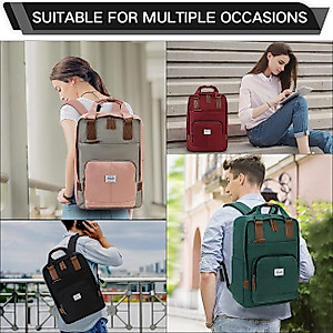 RAVUO Laptop Backpack Men Women, Water Resistant Vintage 15.6 inch School Back Pack College Bookbag Casual Daypack Travel Rucksack Black