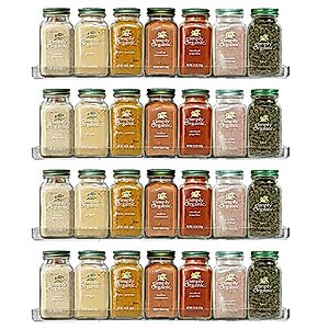 Urban Deco Acrylic Spice Rack Wall Mount, 15” Clear Spice Rack Organizer, Easy to Install Hanging Spice Rack Shelves for Cabinet Kitchen, Pantry Door(4 Pack)