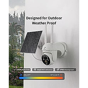 P Panoraxy 2.5K 4MP Solar Security Camera Wireless Outdoor 360°View 2.4G WiFi Home PTZ Camera, Color Night Vision Battery Powered, Motion＆Human Detect, Pan Tile, Works with Alexa & Google Assistant