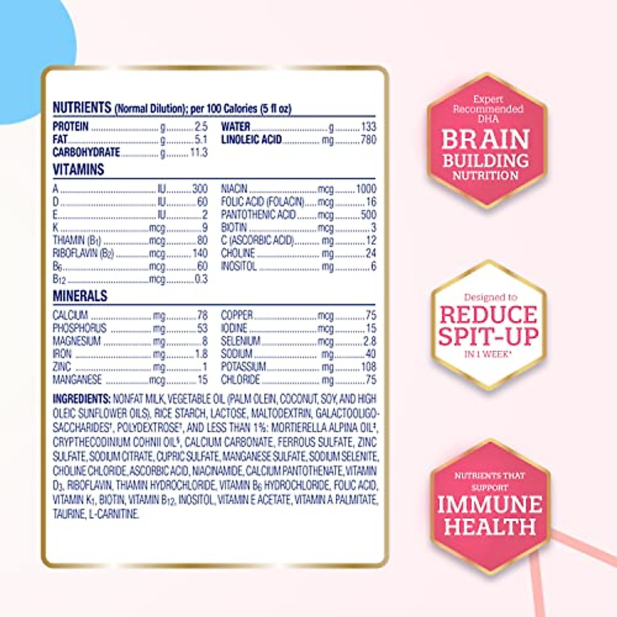 Enfamil A.R. Infant Formula,Clinically Proven to Reduce Reflux & Spit-Up in 1 Week, DHA for Brain Development, Probiotics to Support Digestive & Immune Health, Reusable Powder Tub,19.5 Oz(Pack of 4)
