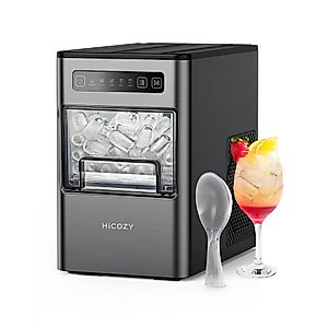 HiCOZY Ice Maker Countertop,Ice in 6 Mins, 24 lbs/Day, Portable & Compact Gift with Self-Cleaning,for Apartment/Under Cabinet/Kitchen/Office/Camping/RV/Home Bar(Black Gray)