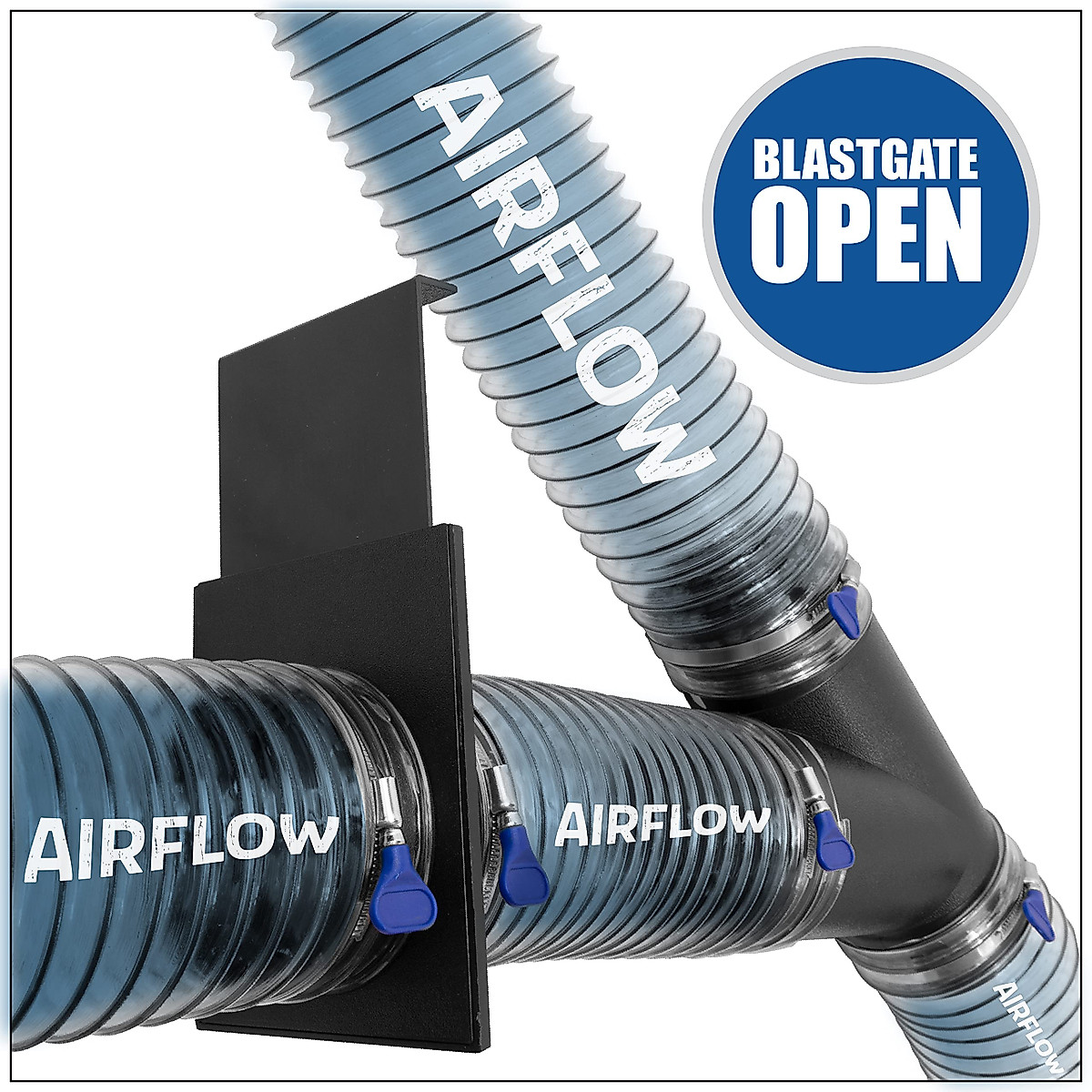 6 Pack of Fulton 4 inch Blast Gates with Double Sided Port – for Use With Dust Collection Machinery - Vacuums with 4 inch Hose