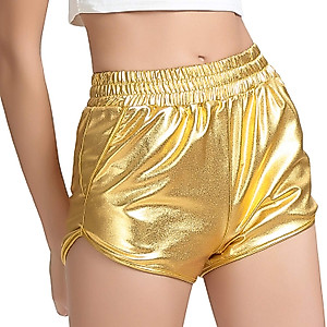 Big Girls Metallic Shorts Gold Hot Pants Shiny Sparkly Festival Outfits 10 11