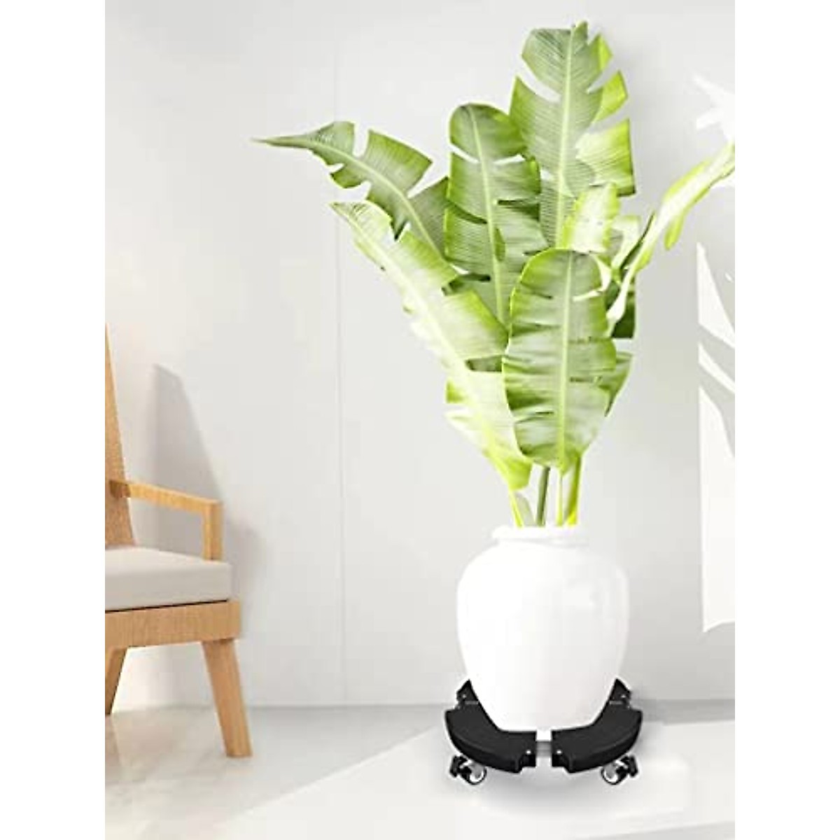 Adjustable Plant Stand (15-20’’) with Wheels Large Potted Planter Plant Stand on Wheels Pound Heavy Duty Plant Dolly Movable Plant Caddy Adjustable Rolling Tray Coaster…