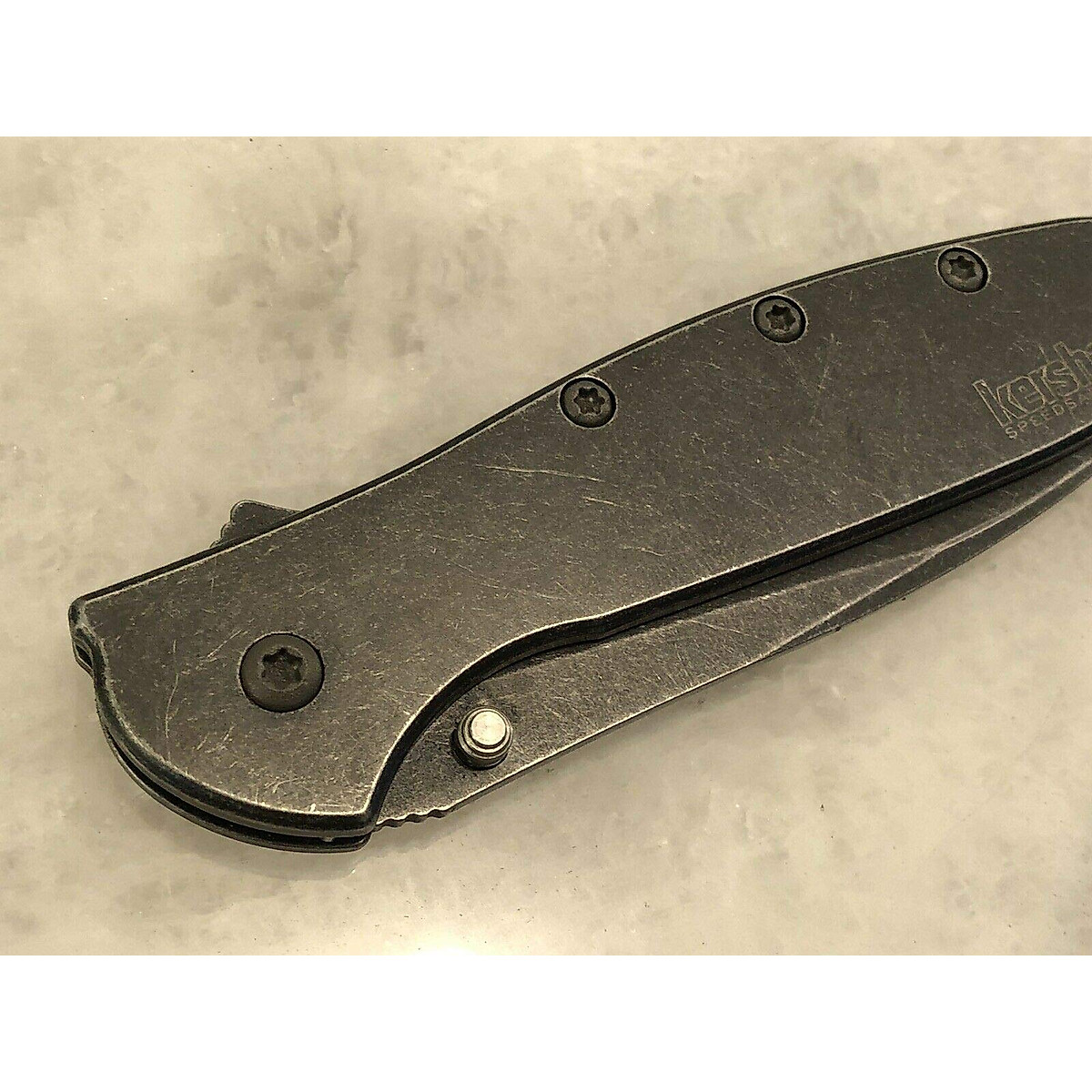 Gray Titanium Deep Pocket Clip & Screw Set For Kershaw 1660 Leek Frame Lock Only