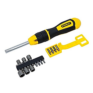 Stanley STHT0-62574 Bit-Screwdriver with 20 Bits and Ratchet, Black/Yellow