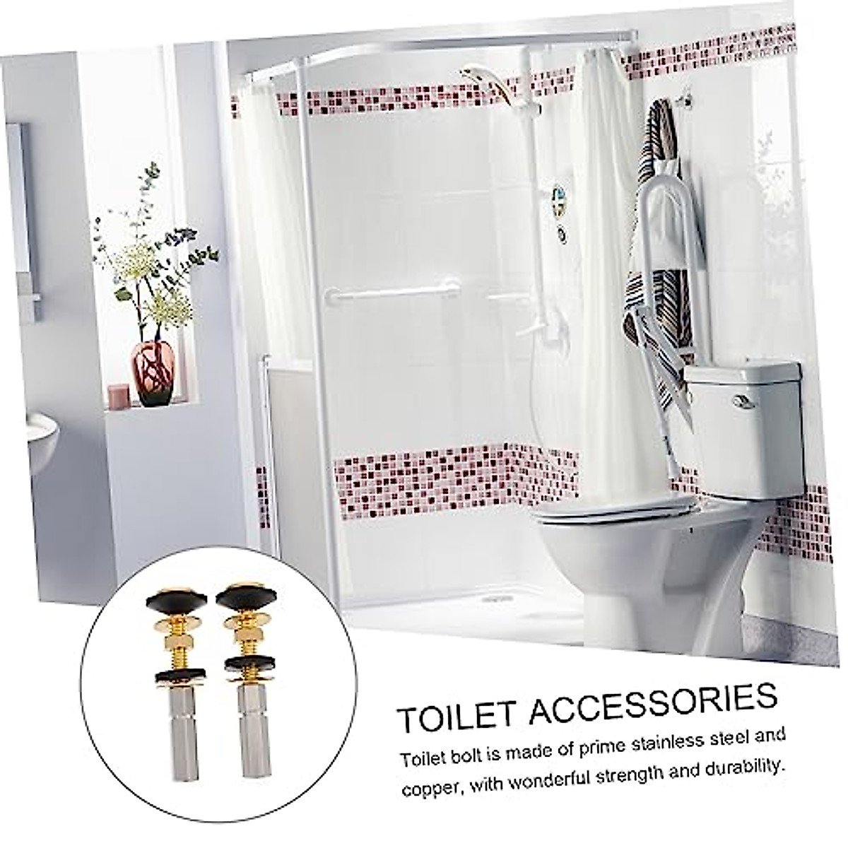Housoutil 3sets Toilet Accessories Universal Toilet Seat Screws and Bolts Set for Easy Installation 2pcs*3