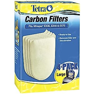 Tetra Carbon Filters for Aquariums, Fits Whisper EX Filters, Cleans Aquarium Water, 4 Count