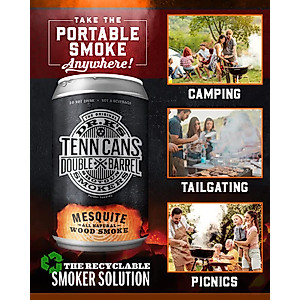 Dr. K's Tenn Cans 6 Pack - Convenient, No Mess Smoke Tube Grilling Gifts for Men | Premium Mesquite Pellets in an Easy to Use Can | Championship Flavor & Smoke Every Time, Up to 1hr Smoke Per Can