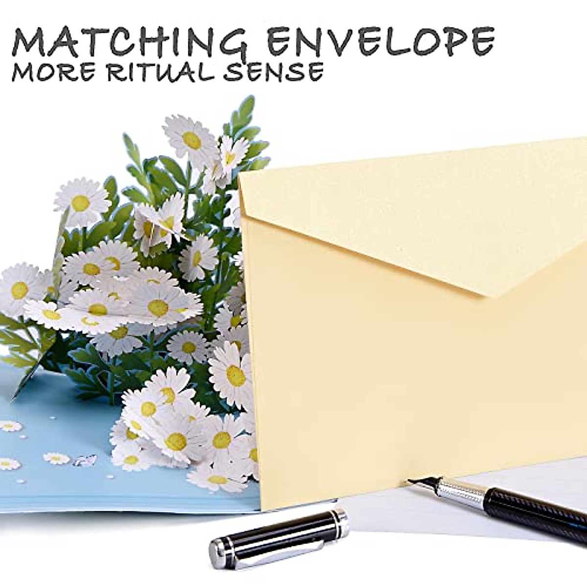GREAT&LUCKY Pop Up Cards - 3D Pop Up Greeting Cards, Daisy Birthday Card, Mother's Day Card, Flower Spring Card With Envelope for Wife, Mom, Grandma, Sister, Girlfriend, Daughter