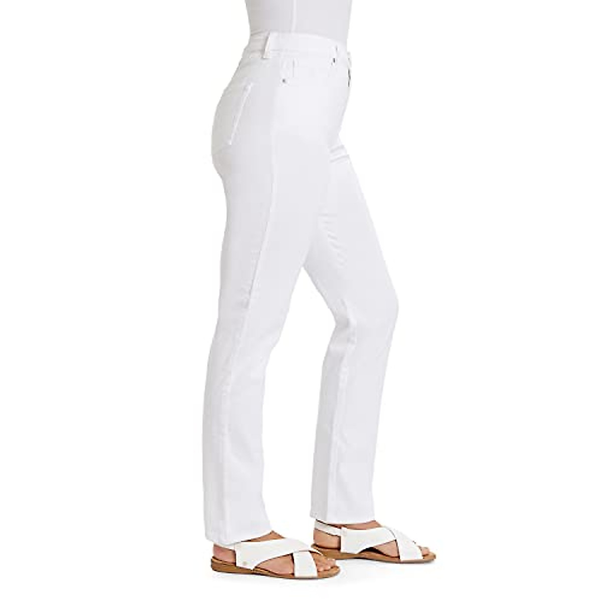 Gloria Vanderbilt womens Amanda Classic High Rise Tapered Jeans, Vintage White, 18 US Wide