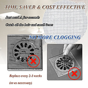 Disposable Shower Drain Hair Catcher, 20pcs Hair Catcher Mesh Stickers Waterproof Hair Catcher Shower Drain Floor Sink Strainer Filter Mesh (20pcs White)