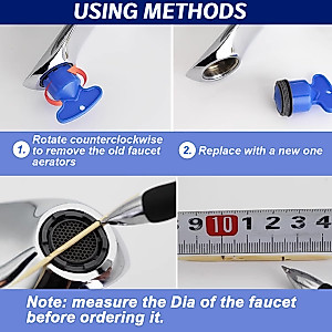 TIHOOD 24PCS Faucet Cache Aerators with 4 Pcs Faucet Aerator Key Cache Aerators Replacement Inserts for Sink M16.5 18.5 21.5 24 mm for Bathroom or Kitchen