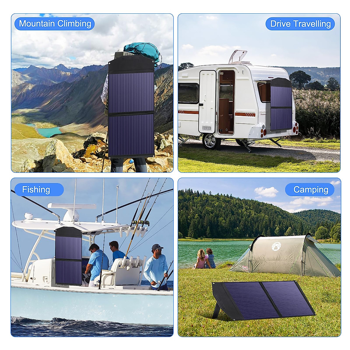 MARBERO 40000mAh Portable Power Bank with AC Outlet and 100W Portable Solar Panel for iPhone, Galaxy, Tablets Outdoor Camping Home Office Emergency,iPhone, Galaxy, Tablets