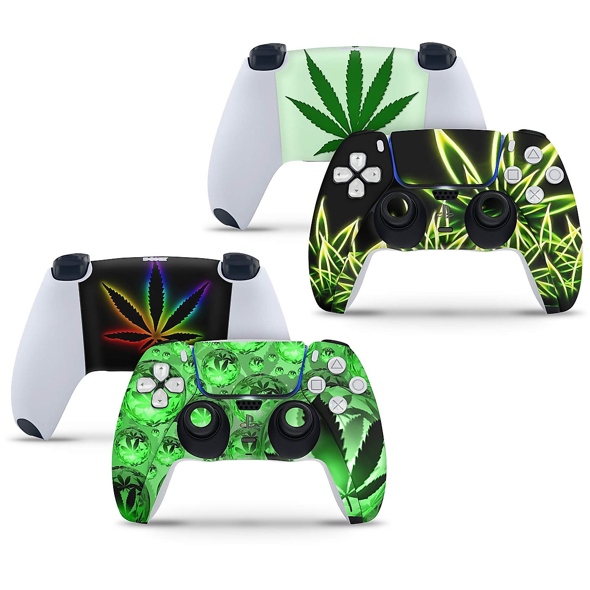 2 x Weed Playstation 5 PS5 Controller Skins Full Wrap Vinyl Sticker
