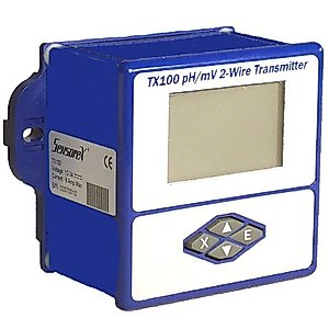 Sensorex TX100 Loop-Powered 4-20mA Transmitter, pH/mV, 0.00 to 14.00 pH, 0.01 pH Resolution, 0.01 Accuracy