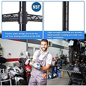 Meet perfect Adjustable 5-Shelf Shelving Unit Storage Rack Wire Shelving, Heavy Duty Freestanding Ventilated Metal Wire Rack Multipurpose Shelves Display Rack - 72" H x 36" L x 14" W-Black