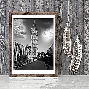 Soonrada 12x16 Frames Rustic Walnut Picture Frames to Display 11x14 Pictures with Mats or 12 x 16 without Mat Real Wood Photo Frame Wall Art for Living Room Wall Decor