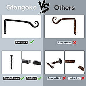 Gtongoko 6-10-15 Inch Sturdy Hanging Plant Bracket - Decorative Plant Hanger for Hanging - 2 Pack (10 Inch)