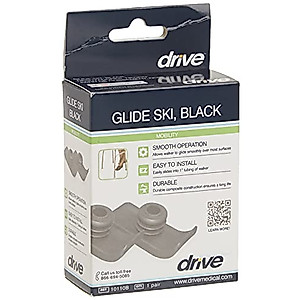 Drive Medical Walker Ski Glides, Black, 1 Pair