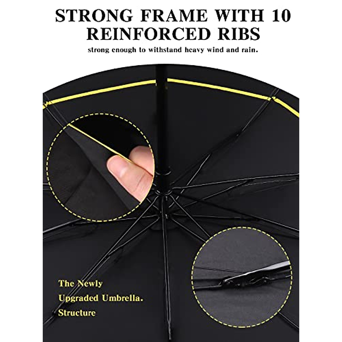 Kalolary 62 Inch Extra Oversize Large Compact Golf Umbrella，Double Canopy Vented Windproof Waterproof Stick Umbrellas for women & men