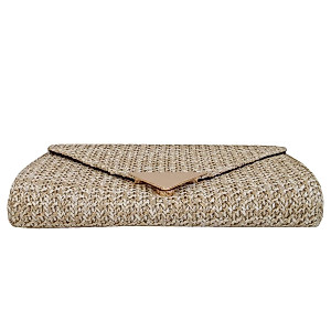 JNB Natural Straw Clutch, Natrual