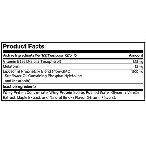 DNA PET Happy Sleep Melatonin Liquid Drops, Vitamin E Calm Formula, Whey Protein Canine Care Supplement, Phospholipid Complex & Phosphatidylcholine, Smoked Bacon Flavor, Sugar-Free, Non-GMO, 7.6 fl oz