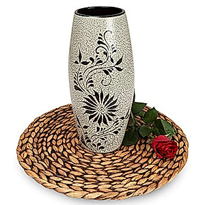 CENBOSS Round Woven Placemats (Brown Wash, 13.5" Set of 8)